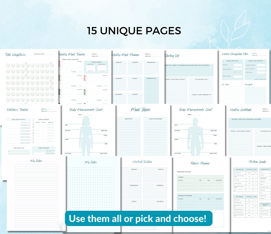 Semaglutide Weight Loss Tracker PDF, Weightloss Journal, Fitness ...
