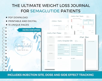 Semaglutide Weight Loss Tracker PDF, Weightloss Journal, Fitness ...