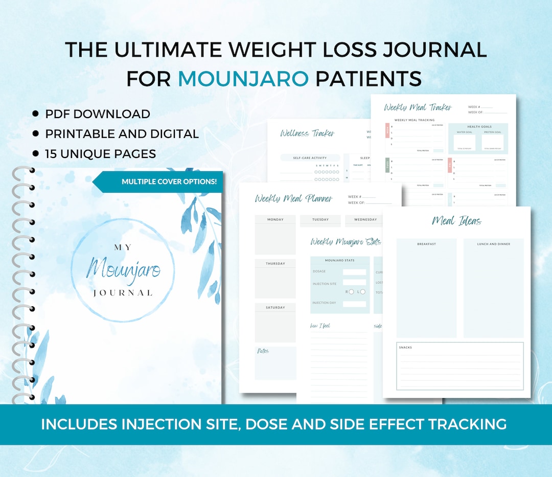 Mounjaro Weight Loss Tracker PDF, Weightloss Journal, Fitness Planner ...