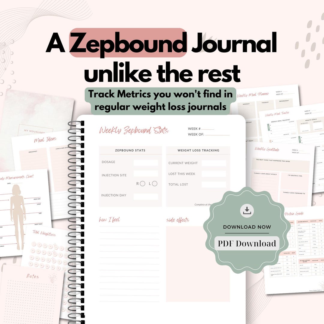 Zepbound GLP-1 Weight Loss Tracker and Journal PDF, - Etsy