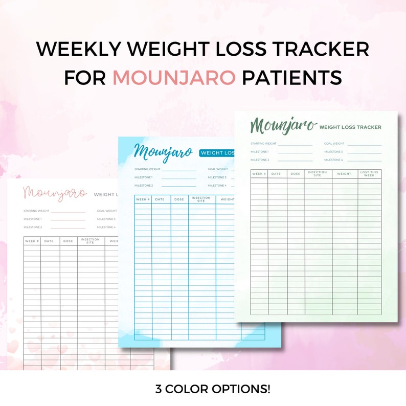 Mounjaro Weekly Weight Tracker, Weight Loss Journal, Weight Loss ...