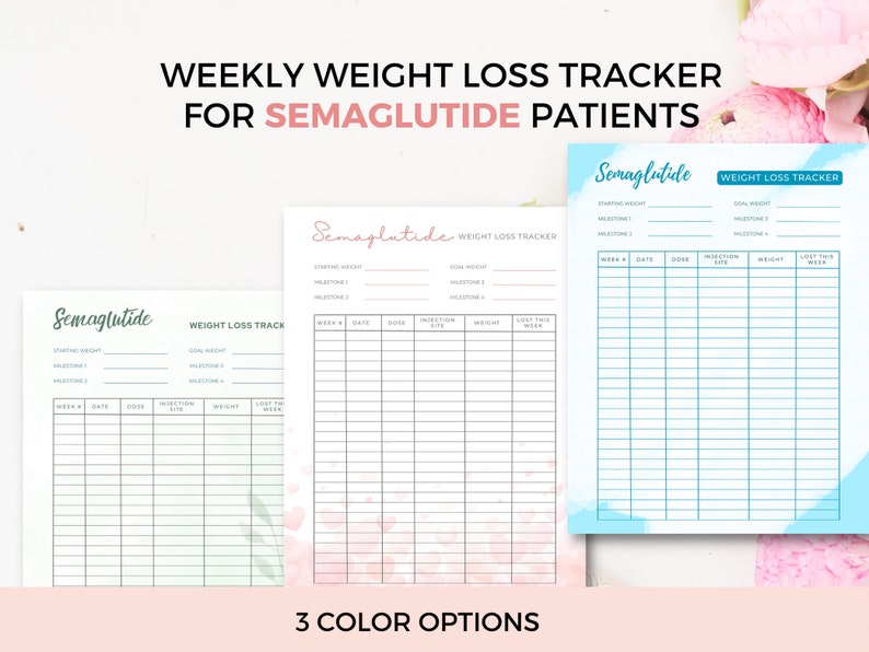 Semaglutide Weekly Weight Loss Tracker, Weight Loss Journal, Weight ...