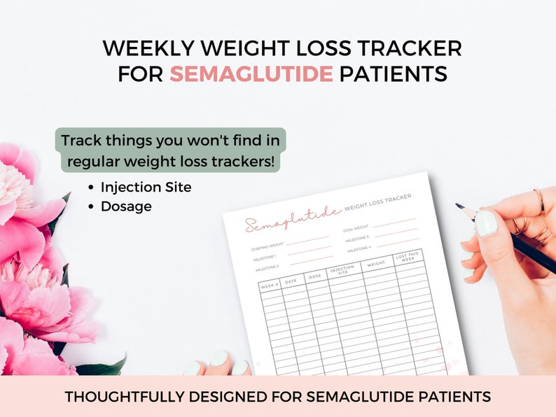 Semaglutide Weekly Weight Loss Tracker, Weight Loss Journal, Weight ...