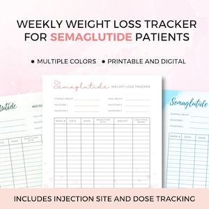 Semaglutide Weekly Weight Loss Tracker, Weight Loss Journal, Weight ...
