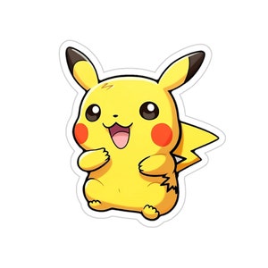 Pikachu Vinyl Sticker Glossy Finish, Four Sizes, Perfect for Laptops ...