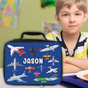 Airplane Lunch Box, Personalized Insulated Lunch Bag, Kids Custom ...