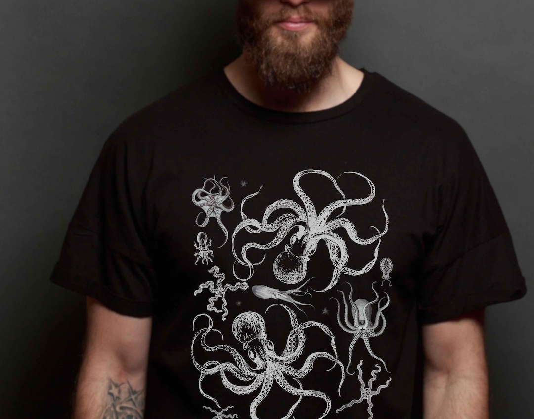 Octopus Tshirt, Sea Creature Shirt, Tentacle Graphic Tee, Vintage ...