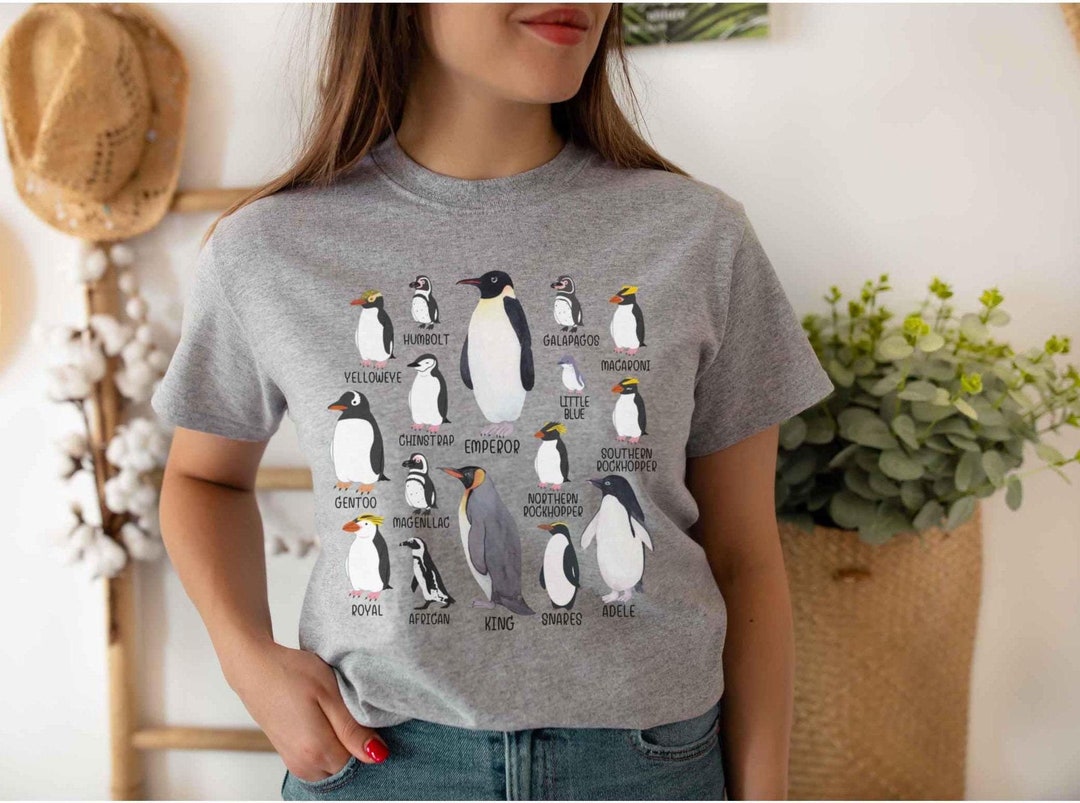 Penguin Tshirt, for Women, Kids Penguin Shirt, Cute Bird Identification ...