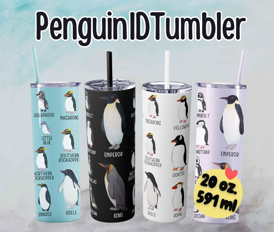 Penguin Tumbler, Cute Bird Identification Travel Cup, Penguin Lover ...