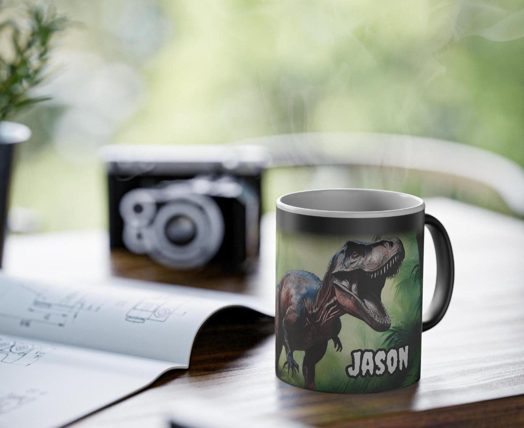 T-rex Mug, Color Change Dinosaur Coffee Cup, Personalized Tyrannosaurus Rex Gift Idea, Custom ...