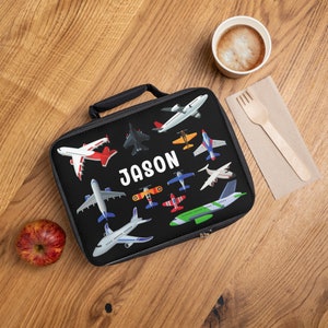 Airplane Lunch Box, Personalized Insulated Lunch Bag, Kids Custom ...