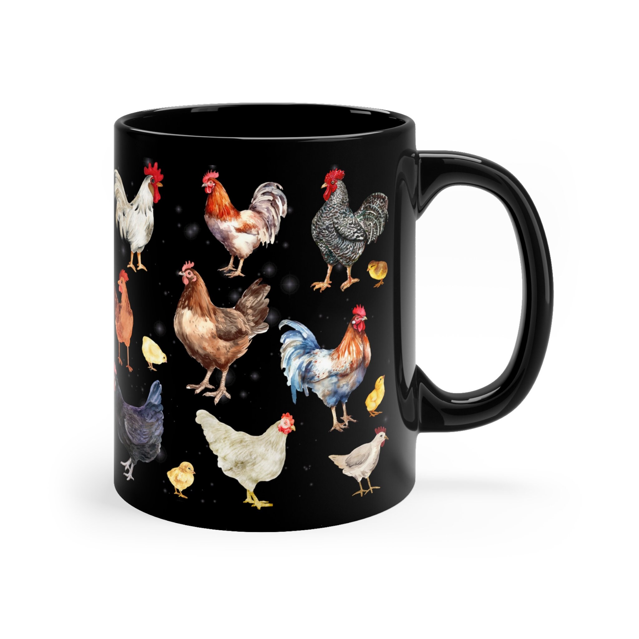 Chicken Coffee Mug With Rooster, Hen, and Chicks, Chicken Mug Gifts ...