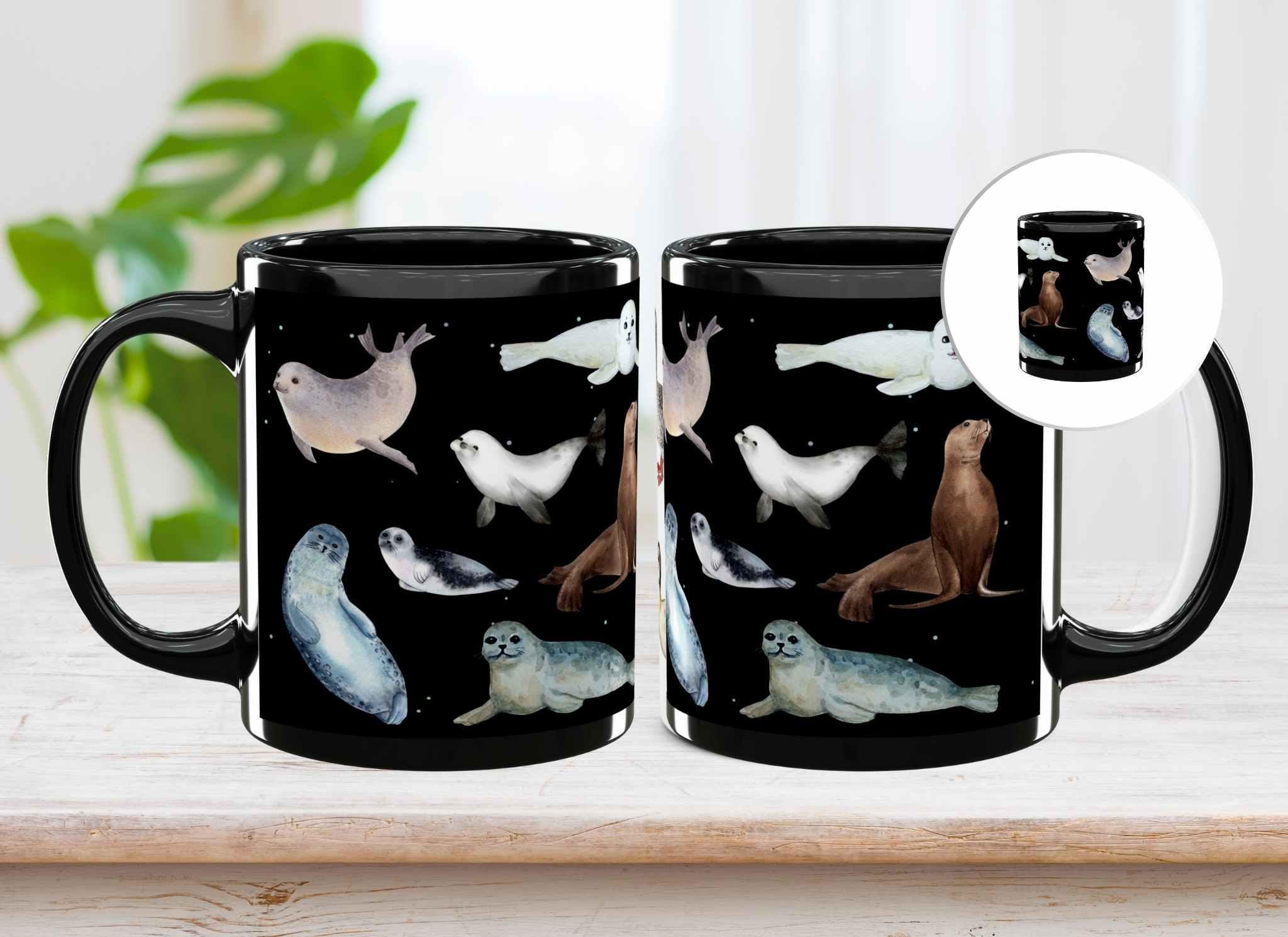 Seal Mug: Sea Lion Coffee Cup, Marine Biology Tumbler, Kawaii Ocean ...