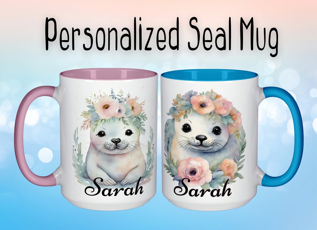 Personalized Seal Mug, Custom Seal Coffee Cup, Seal Gift for Mom, Cute ...
