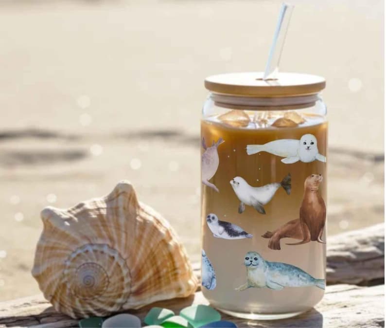Seal Mug: Sea Lion Coffee Cup, Marine Biology Tumbler, Kawaii Ocean ...
