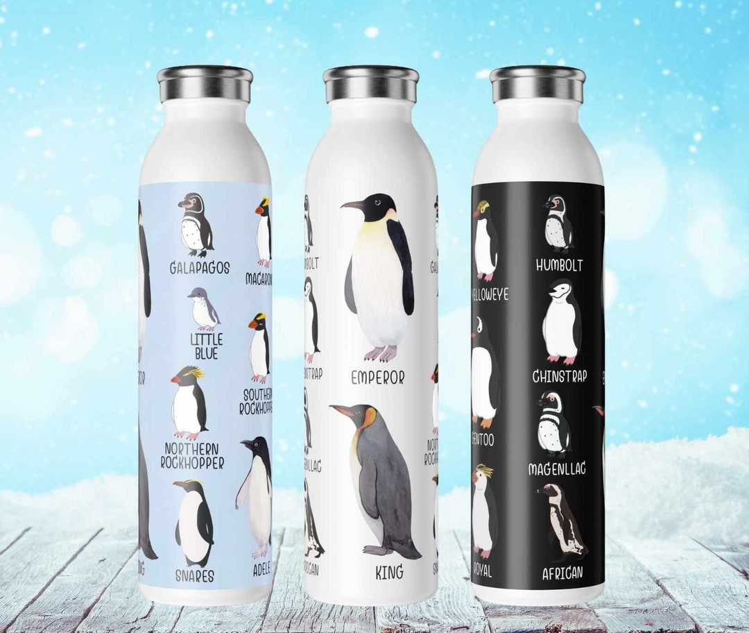 Penguin Water Bottle, Cute Bird Travel Bottle, Penguin Lover Gift for ...