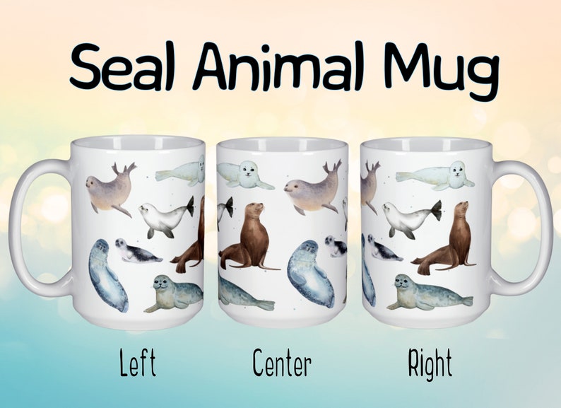 Seal Mug: Sea Lion Coffee Cup, Marine Biology Tumbler, Kawaii Ocean ...