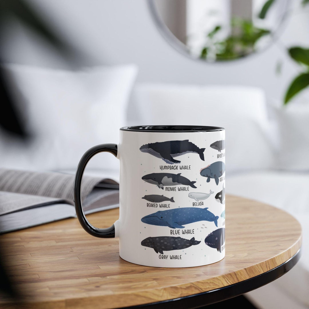 Whale Mug, Sea Animal Identification Coffee Cup, Marine Biology Gift ...