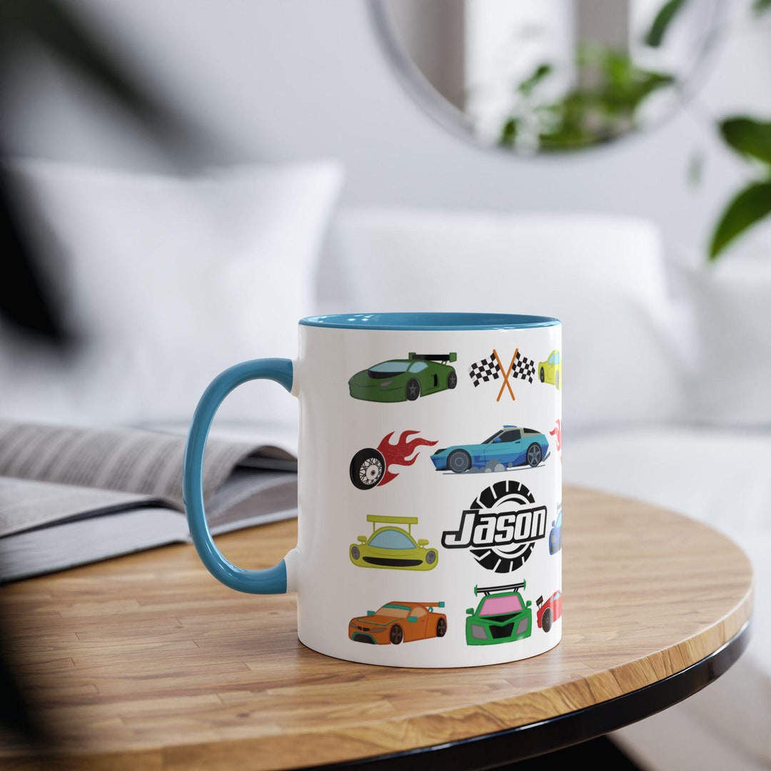 Personalized Racecar Mug: Custom Car Cup for Boys - Etsy