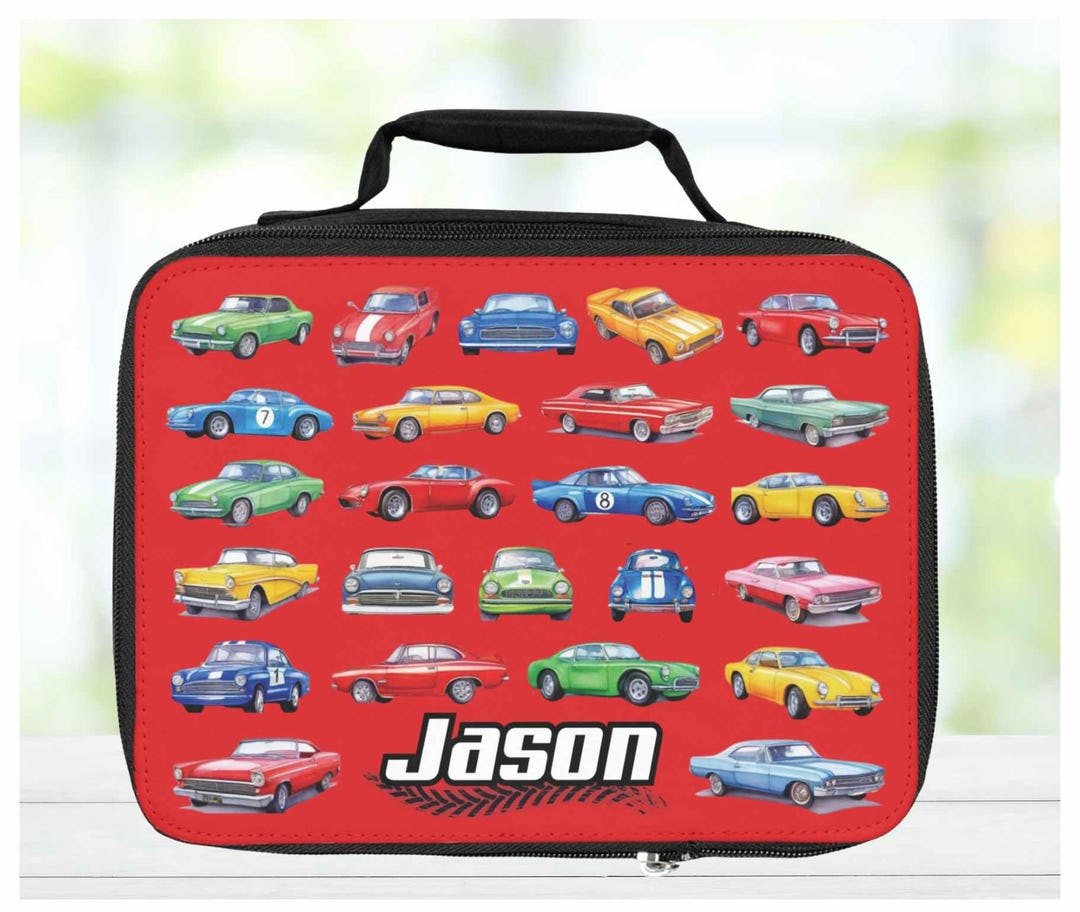 Personalized Classic Car Lunch Box: Insulated Kids Tote Bag - Etsy