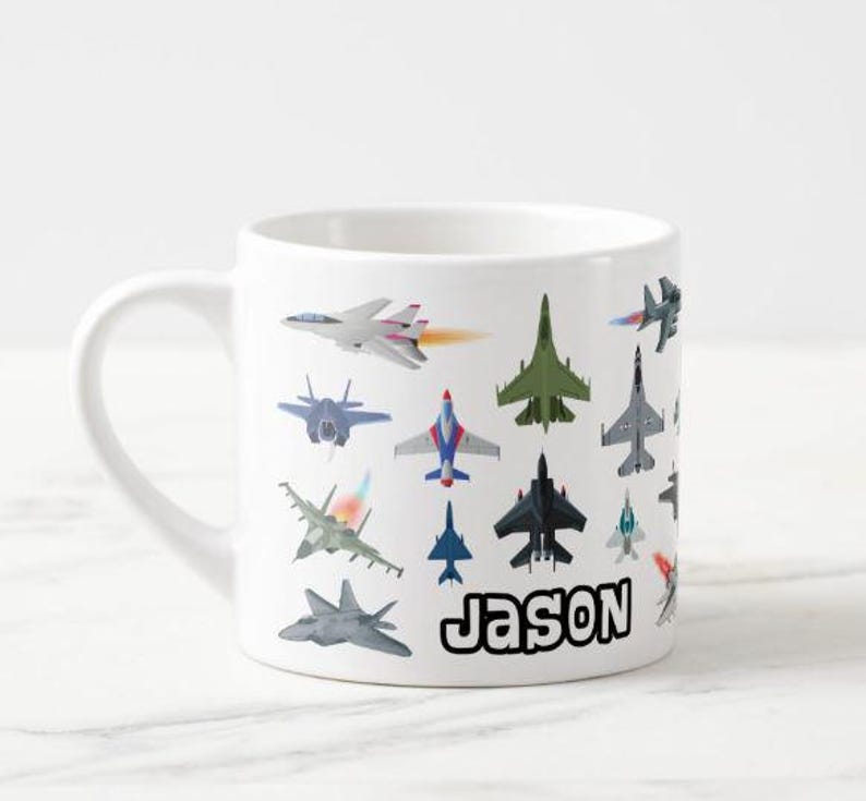 Personalized Jet Mug: Custom Fighter Plane Coffee Cup, Aviation Gift - Etsy