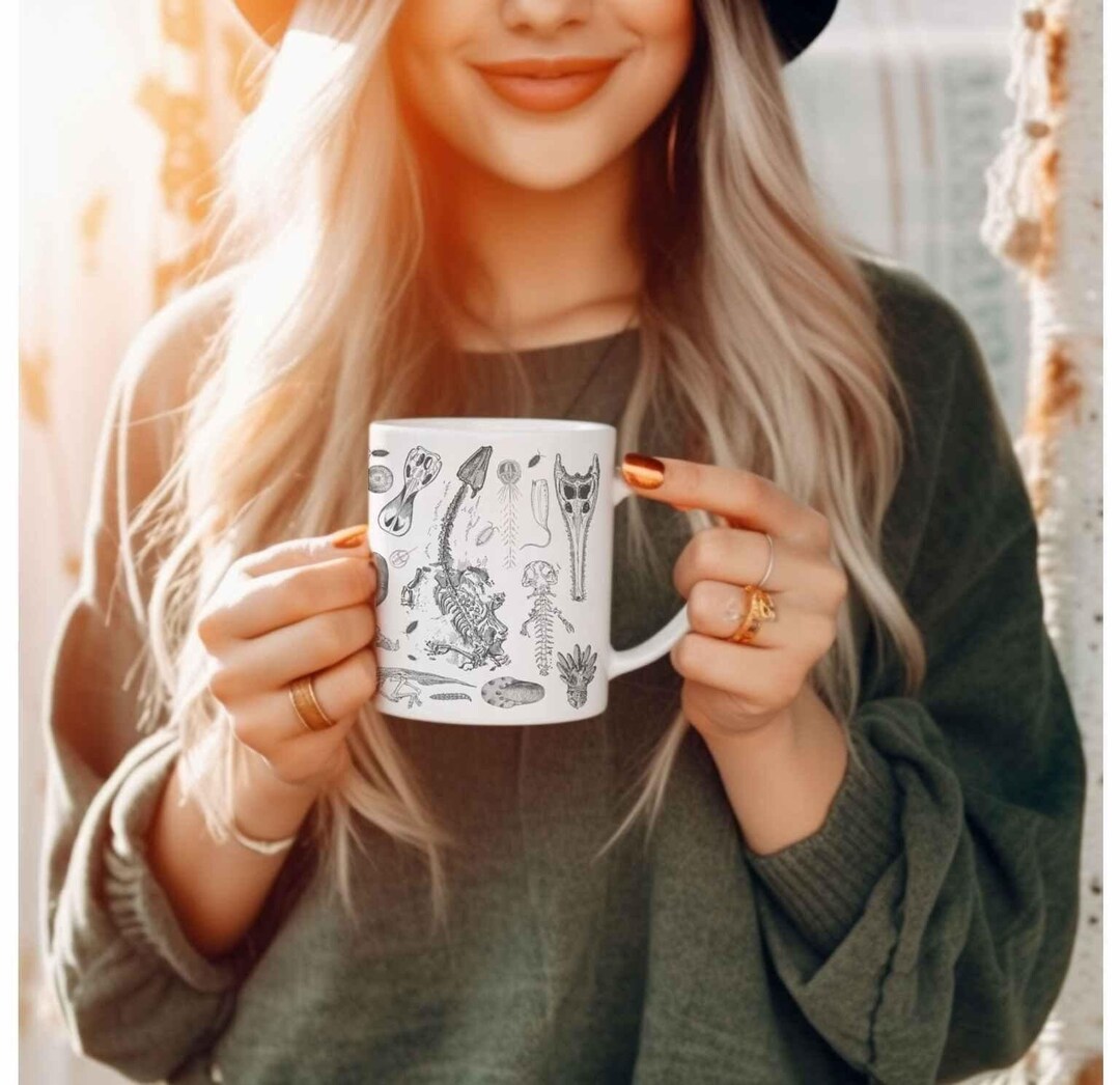 Dinosaur Skeleton Mug: Fossil Coffee Cup for Paleontology Lovers ...