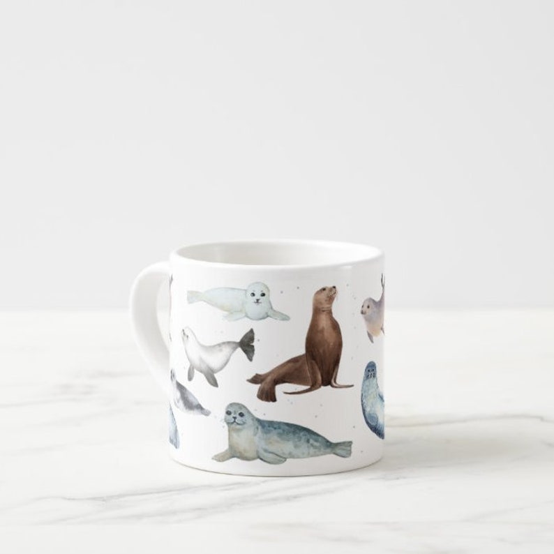 Seal Mug: Sea Lion Coffee Cup, Marine Biology Tumbler, Kawaii Ocean ...