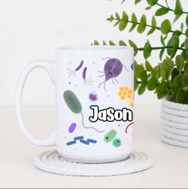 Microbiology Mug: Personalized Bacteria Coffee Cup, Virus Teacup ...