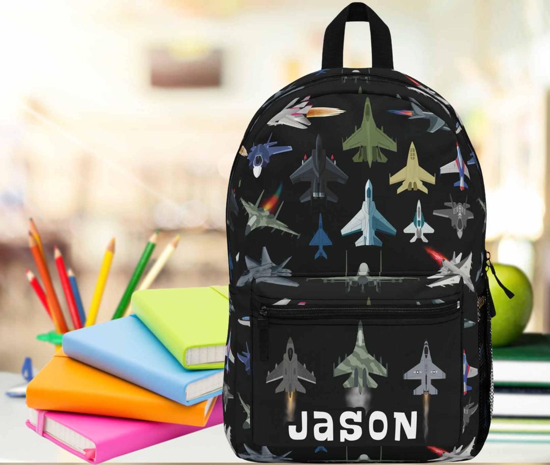 Fighter Jet Backpack, 17 Personalized Military Plane Bag for Boys ...