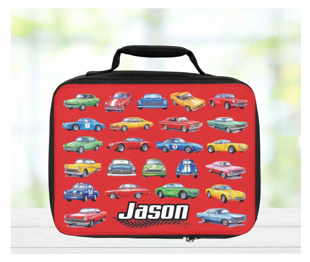 Personalized Classic Car Lunch Box: Insulated Kids Tote Bag - Etsy