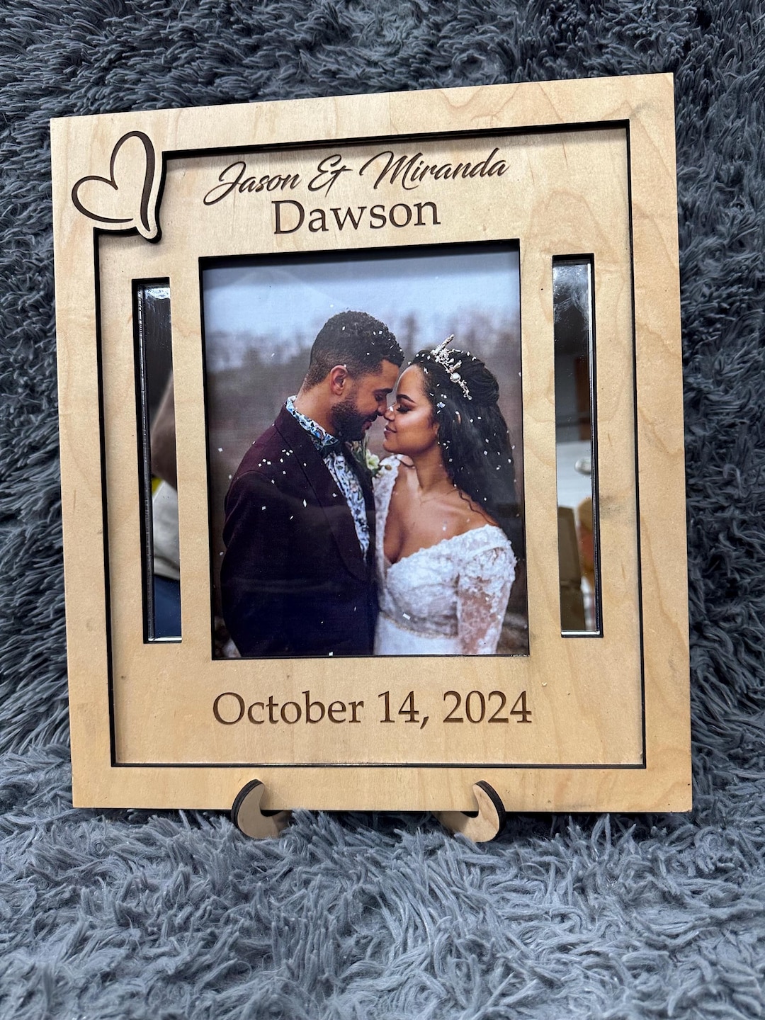 Wedding Custom 8x10 Wood Frame. Customized With Name and Date ...