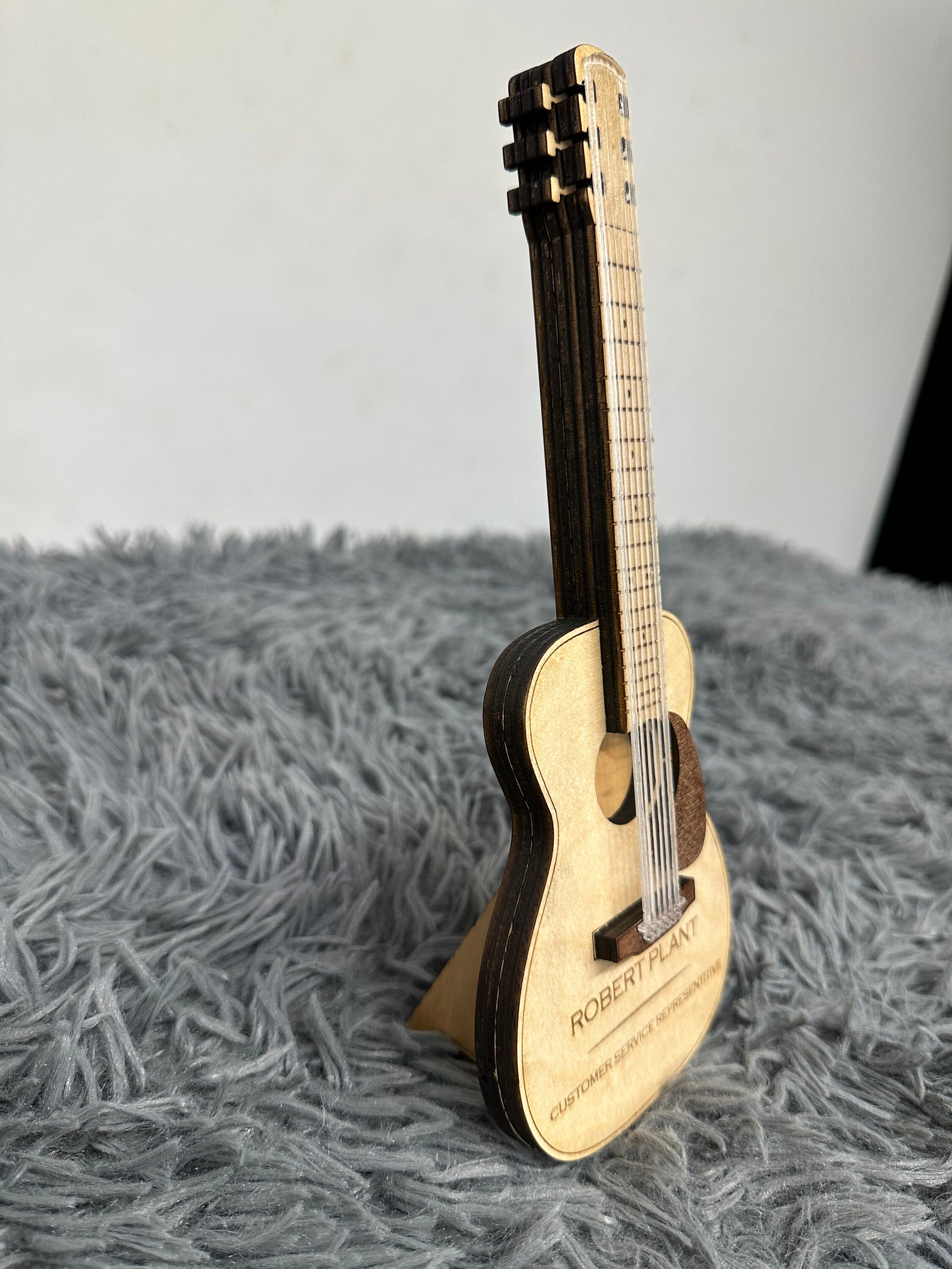 Guitar Desk Name Plate, Custom Name Sign, Personalized Wood Desk Name ...