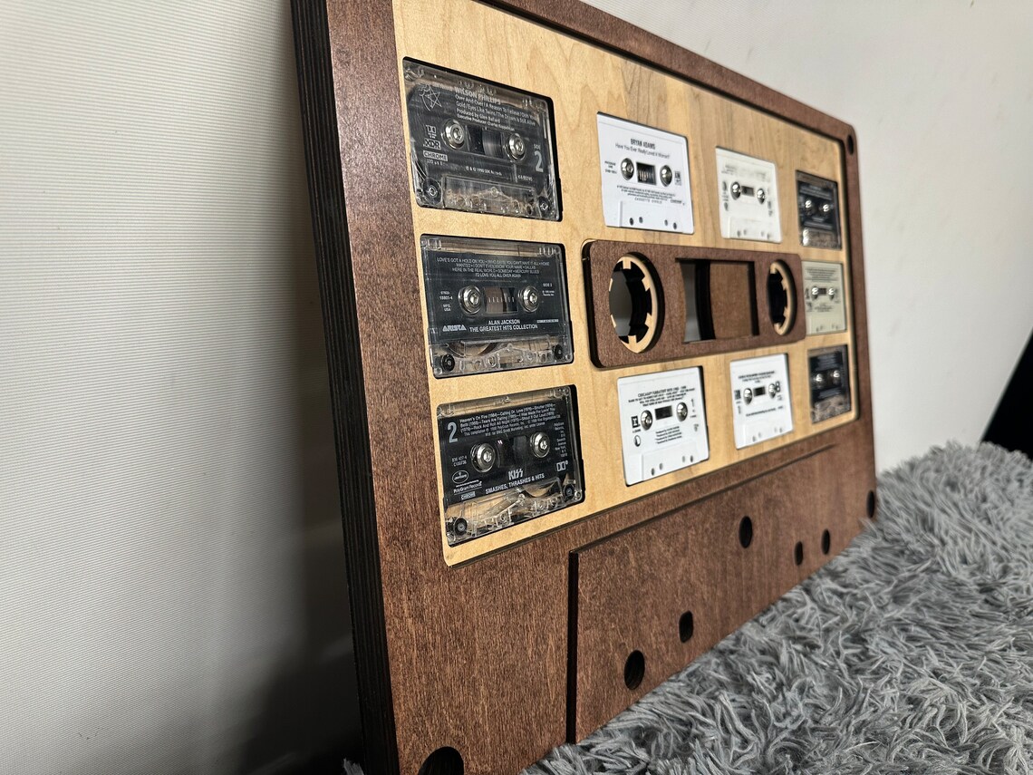 24” Wide Cassette Wood Display Wall Art. Wood Art. Display Your ...