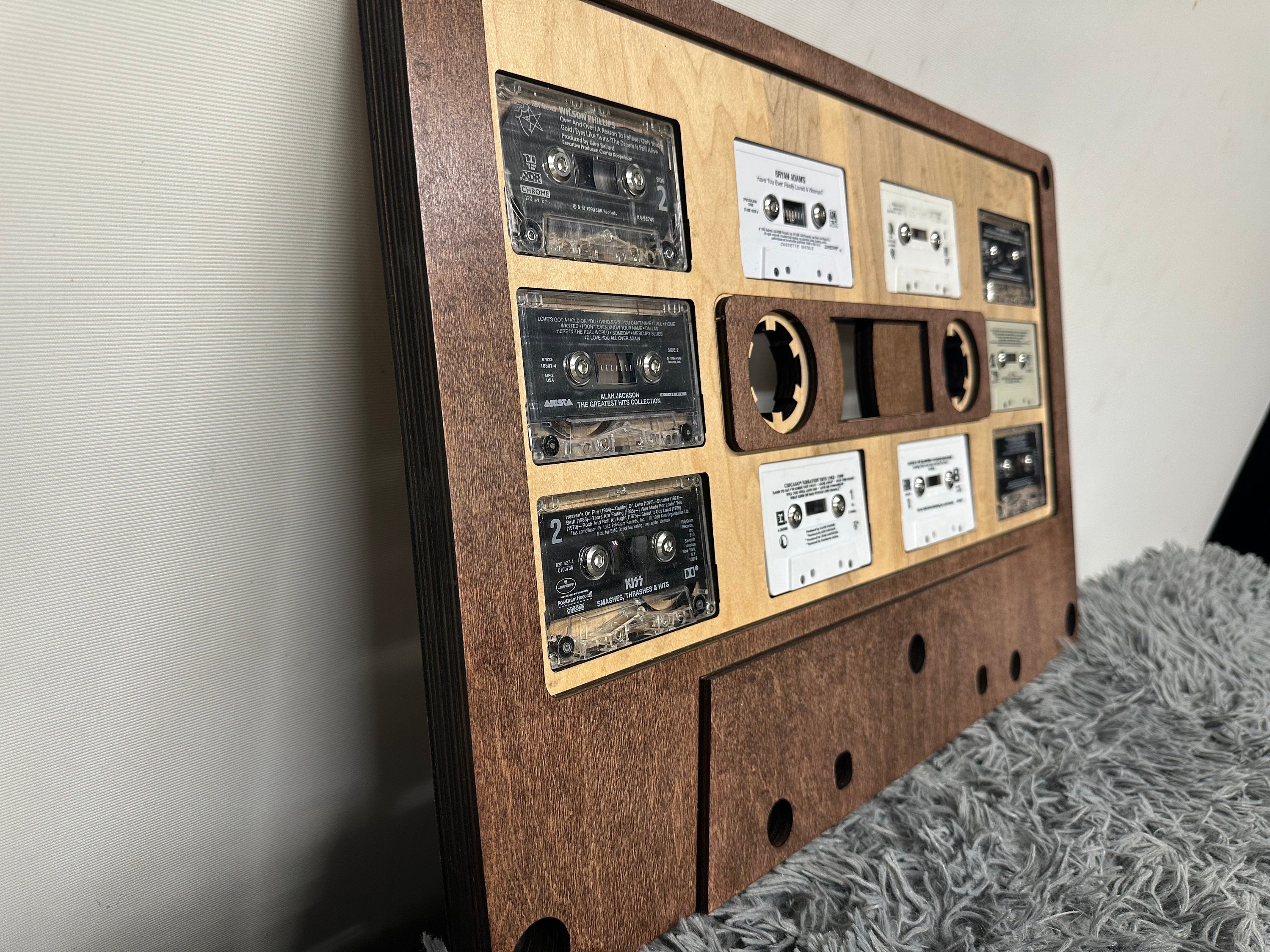 24” Wide Cassette Wood Display Wall Art. Wood Art. Display Your ...
