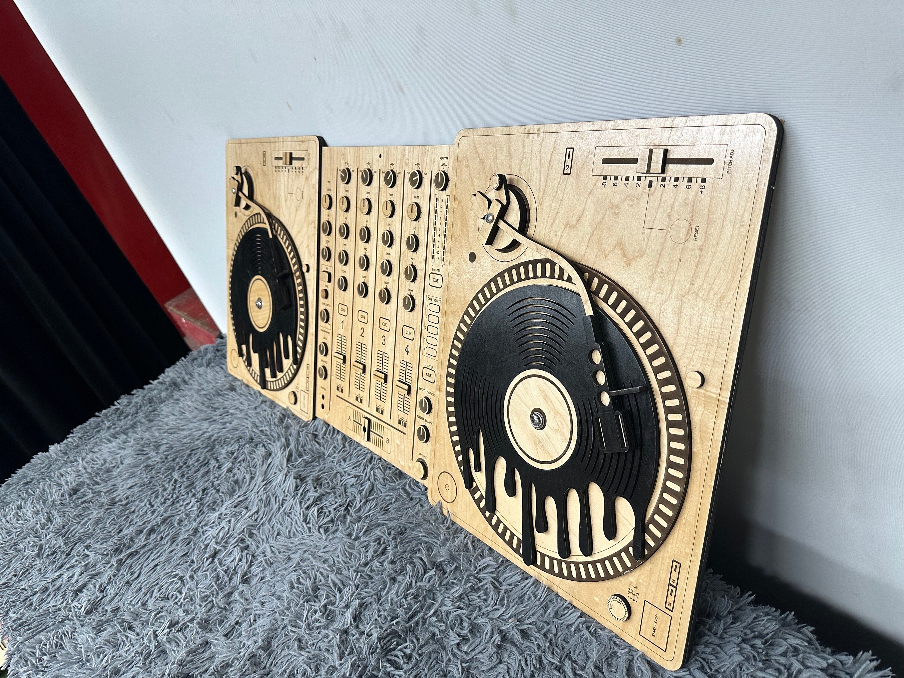 Full Sized Retro Vinyl Turntable and Mixer DJ Name Sign, Personalized ...