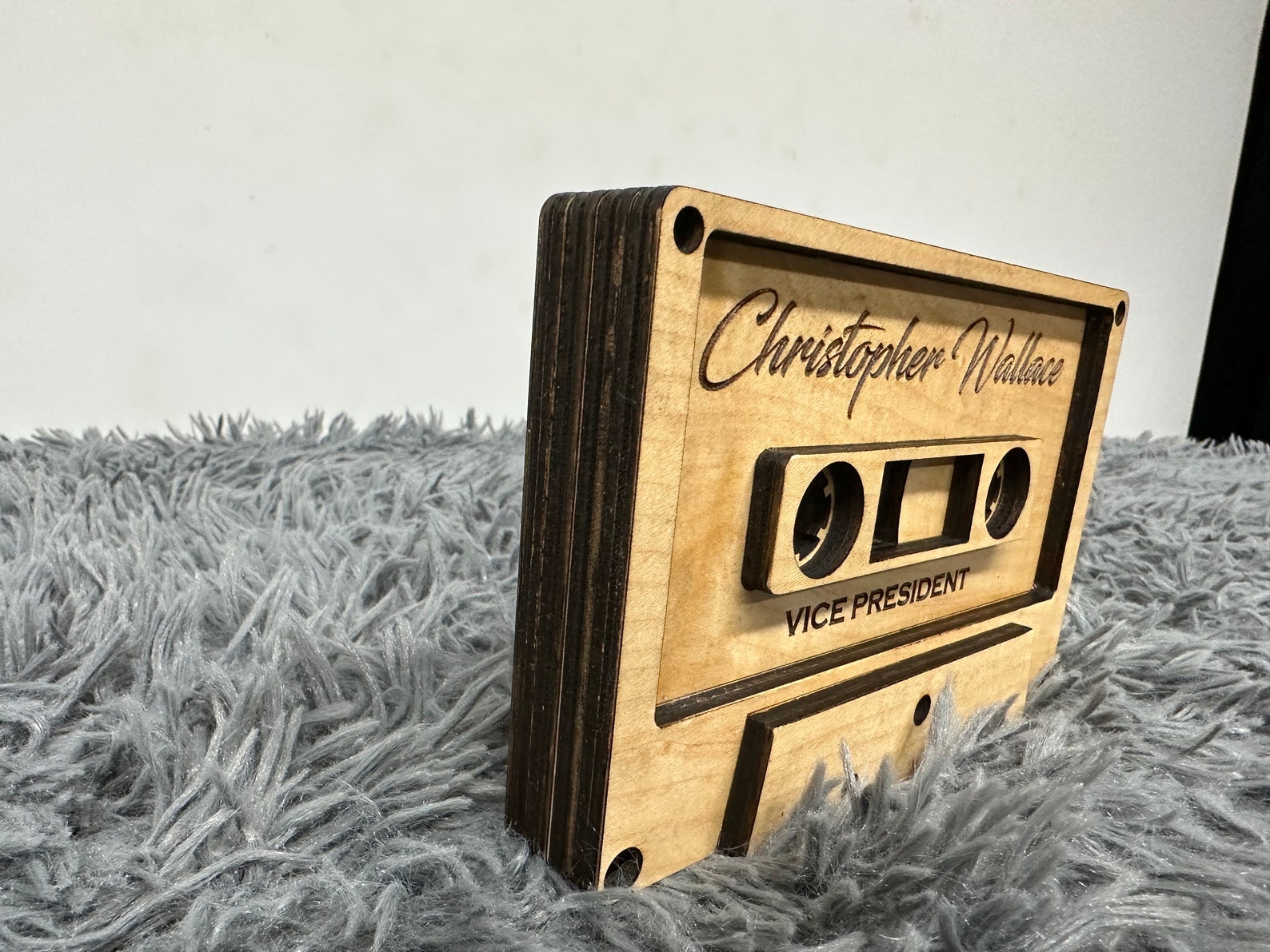 Music Cassette Desk Name Plate, Custom Name Sign, Personalized Wood ...