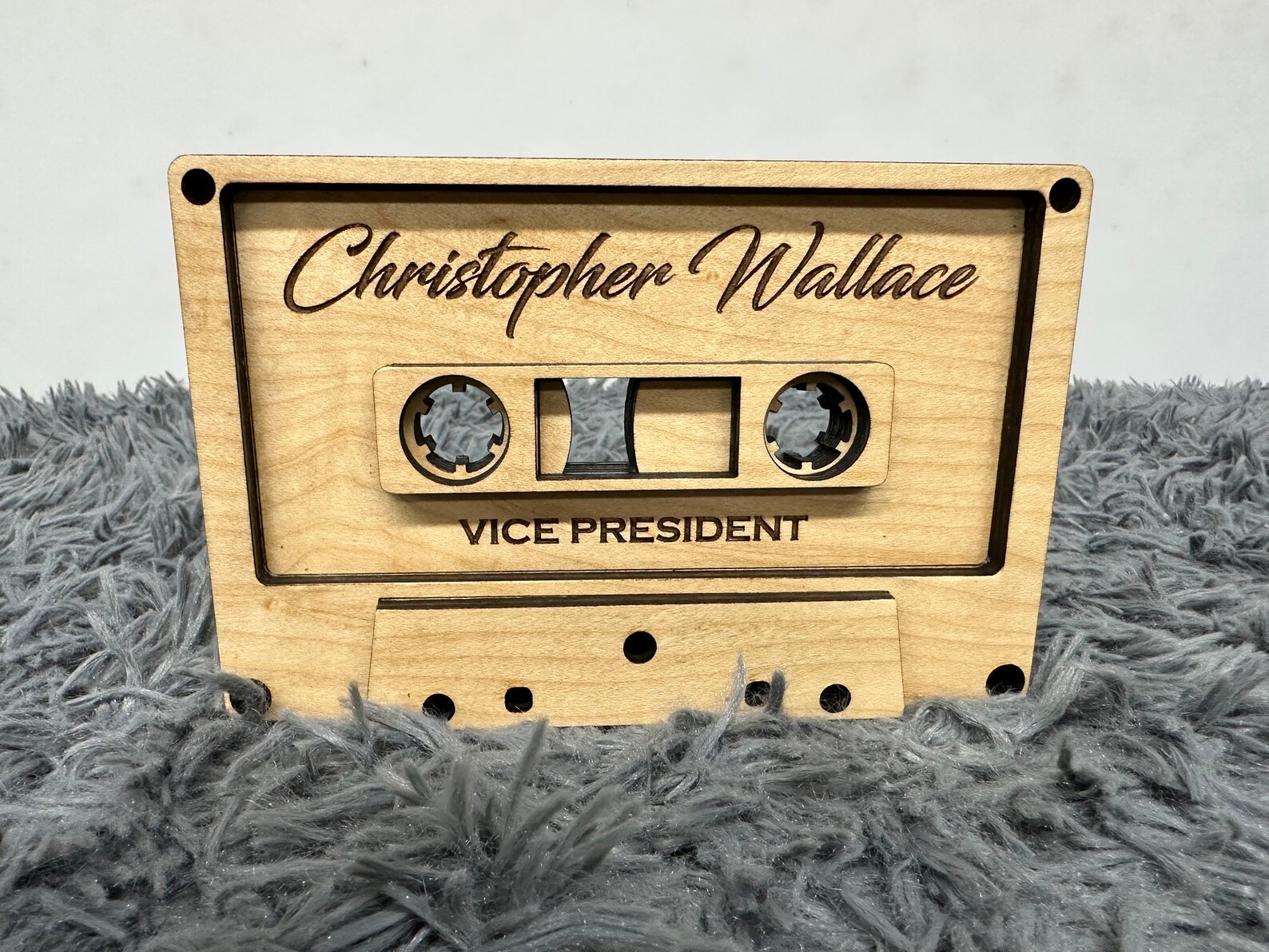 Music Cassette Desk Name Plate, Custom Name Sign, Personalized Wood ...