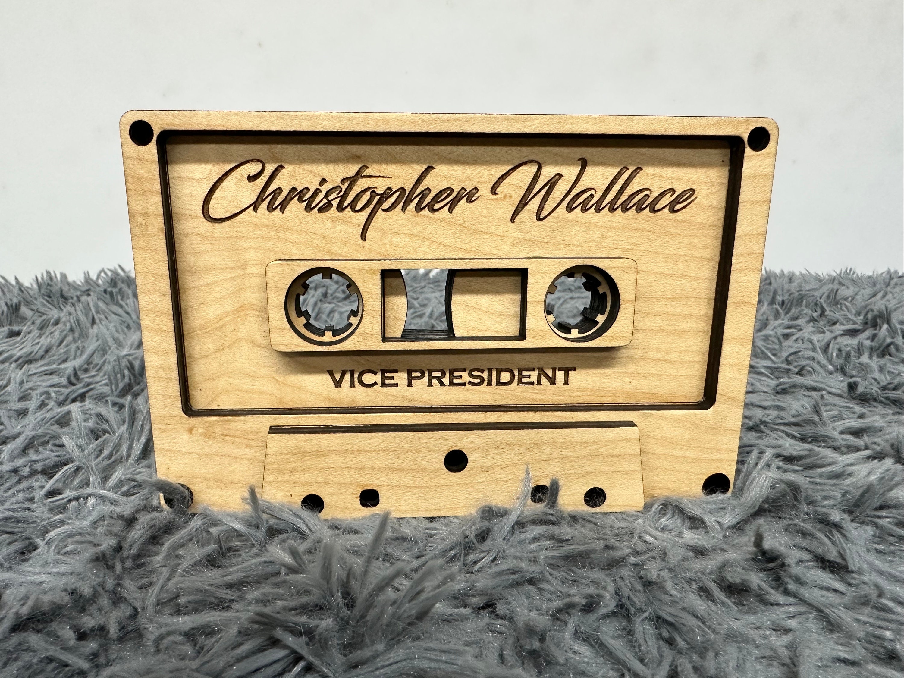 Music Cassette Desk Name Plate, Custom Name Sign, Personalized Wood ...