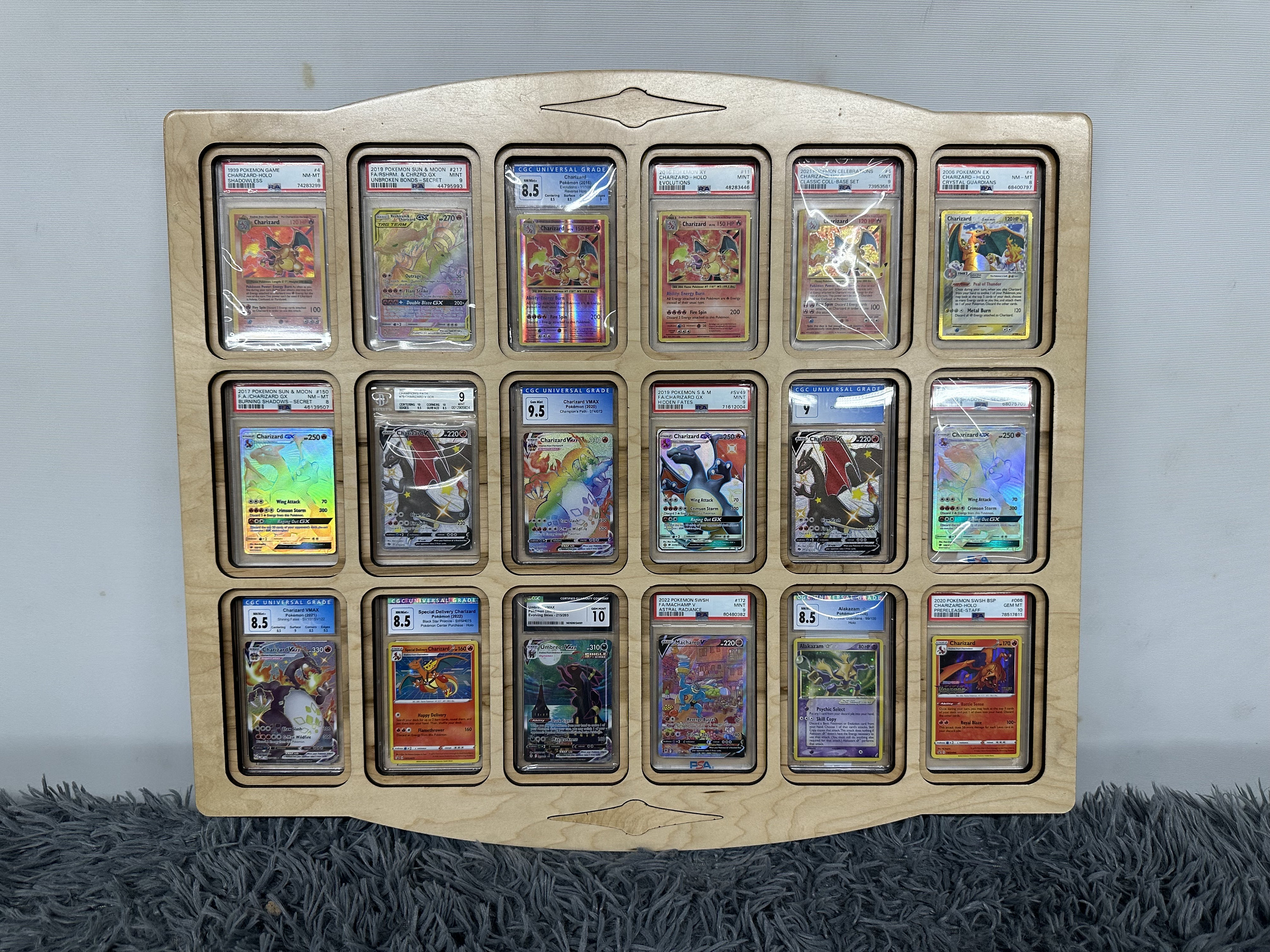 24.5” Wide Graded Card Wood Display Wall Art. Wood Art Holds 15 Graded ...