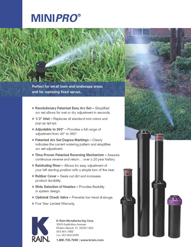 K-rain Minipro Rotor PROFESSIONAL Lawn/garden Sprinkler With White ...