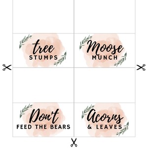 Woodland Place Cards Printable Forest Party Food Label Name Cards, Baby ...