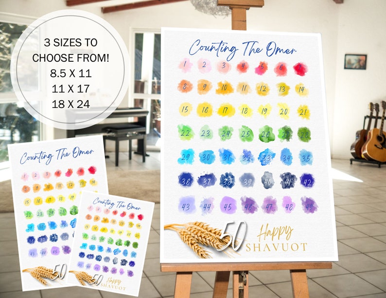 Printable Counting the Omer Activity, Passover Activity, Spring Feast ...