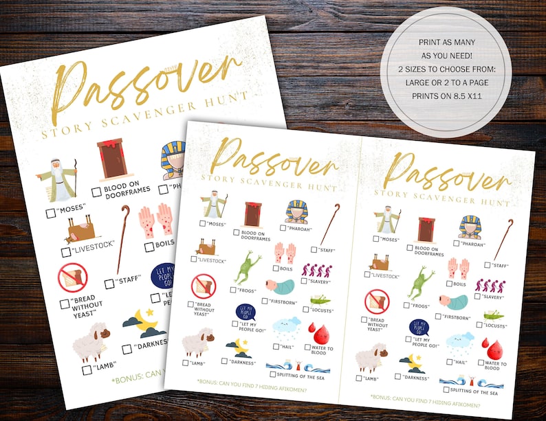 Printable Passover Three Game Bundle, Scavenger Hunt, This or That ...