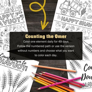 Printable Counting the Omer Coloring Sheets, Count Down to Shavuot ...