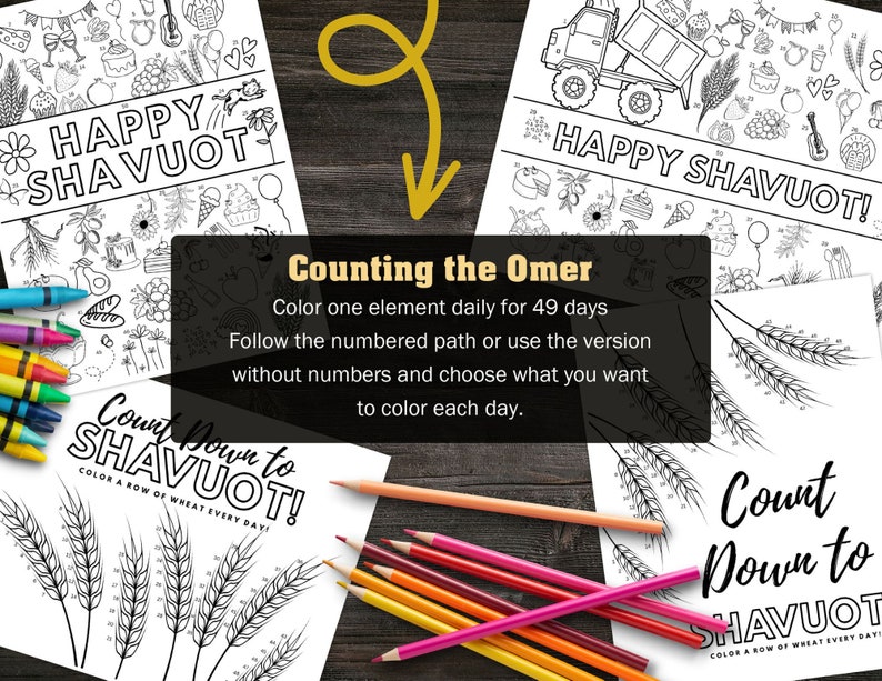 Printable Counting the Omer Coloring Sheets, Count Down to Shavuot ...