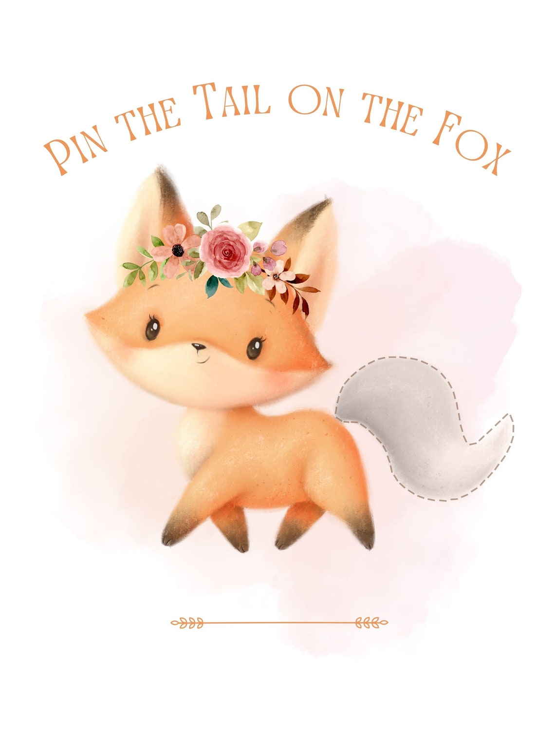 Pin the Tail on the Fox Birthday Party Game Instant Download, Woodland ...