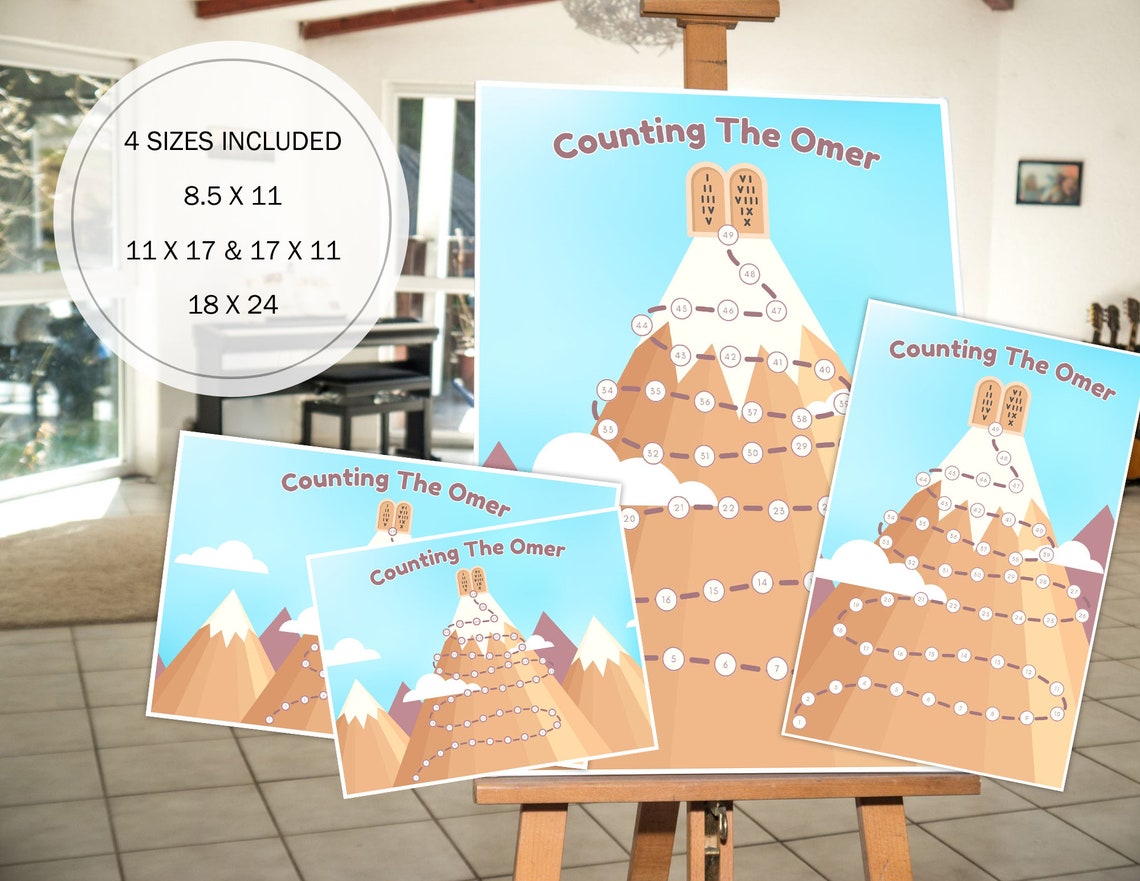 Printable Counting the Omer Activity, Shavuot Count Down, Passover ...