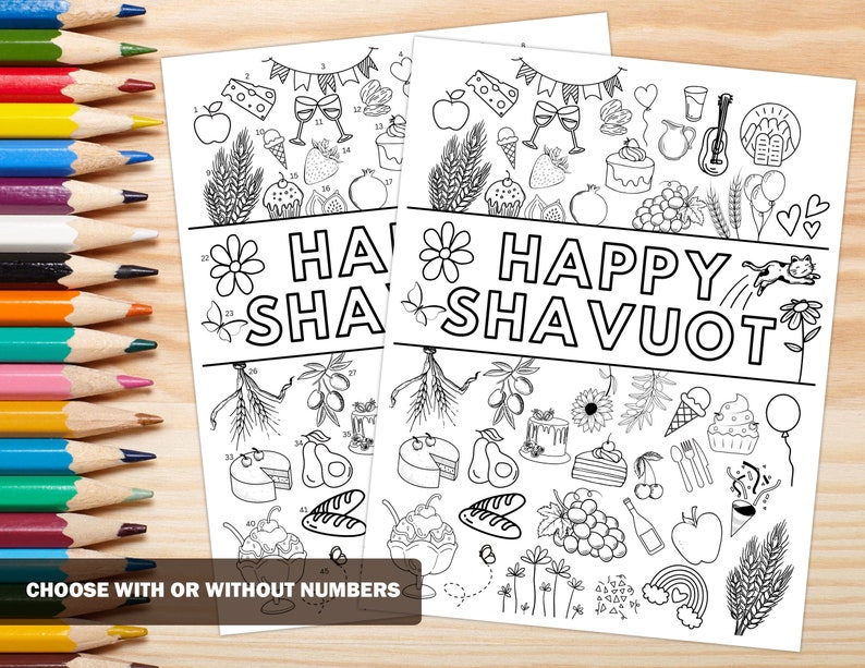 Printable Counting the Omer Coloring Sheets, Count Down to Shavuot ...