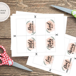 Woodland Place Cards Printable Forest Party Food Label Name Cards, Baby ...