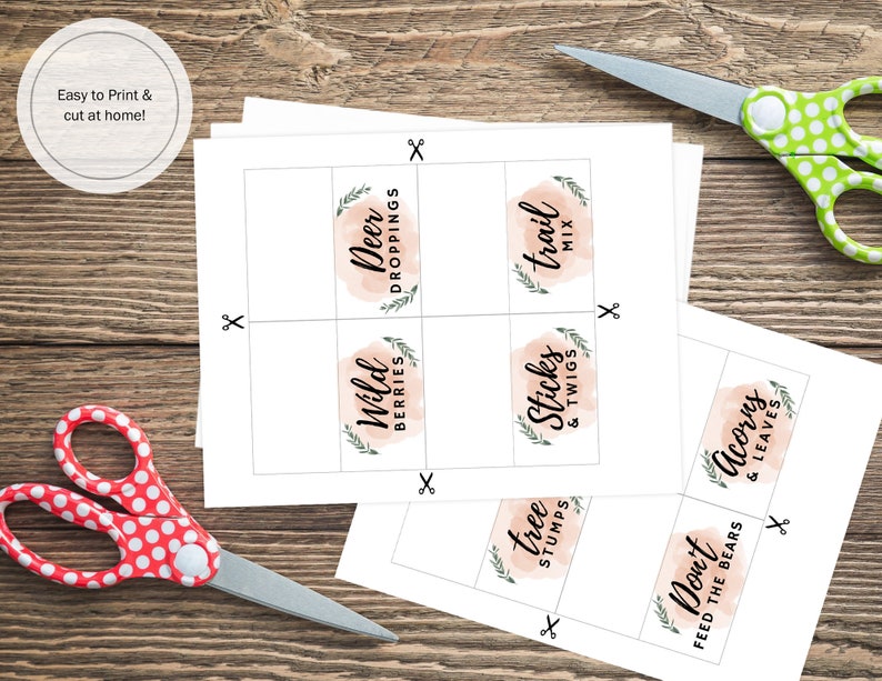 Woodland Place Cards Printable Forest Party Food Label Name Cards, Baby ...